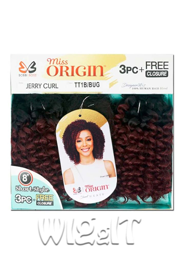 Miss Origin Jerry Curl Human Hair Blend 8" Weave Bundles Bobbi Boss UK ...